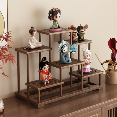 姿竹手办收纳盒多功能收纳实木