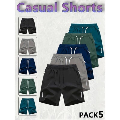 Mens Zipper Pocket Shorts Printed with reflective