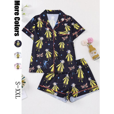 J 15160 Halloween print women's loungewear set 万圣节印花家