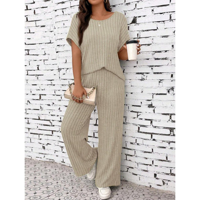 N 66201 Plus size women 2 piece set 大码女装两件套跨境速