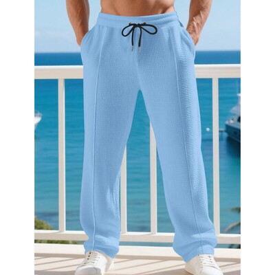 Men's British Gentleman Waffle Knit Joggers Loose Fit