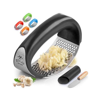 Zulay Kitchen Garlic Press Rocker Set Stainless Steel