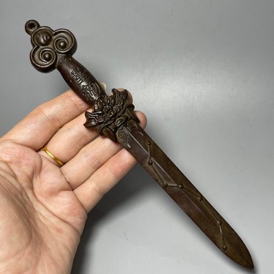 虎头八卦七星剑合金铜剑古玩铜器收藏器型厚重包浆老道造型雅致