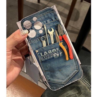 牛仔工具适用苹果16promax手机壳iPhone17/14小米12/15/11荣耀100华为p50红米k70女opporeno13新款vivox60s10