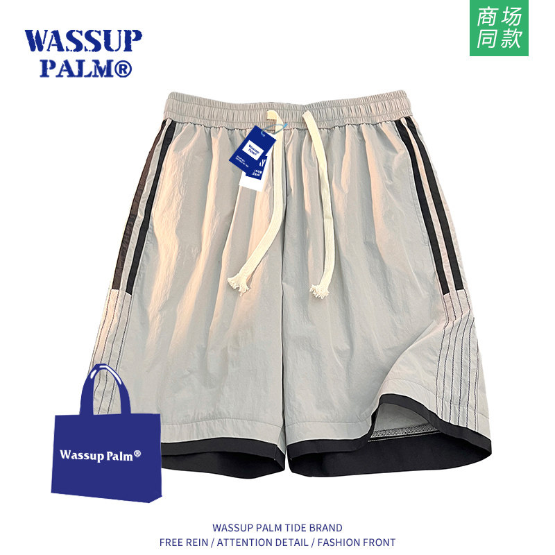 WASSUP PALM短裤男女夏季2026新款休闲宽松薄款运动沙滩五分裤子