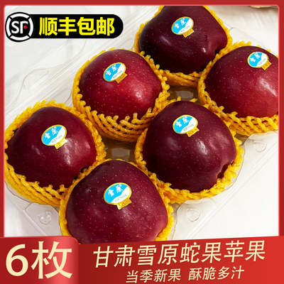甘肃雪原蛇果苹果6粒装