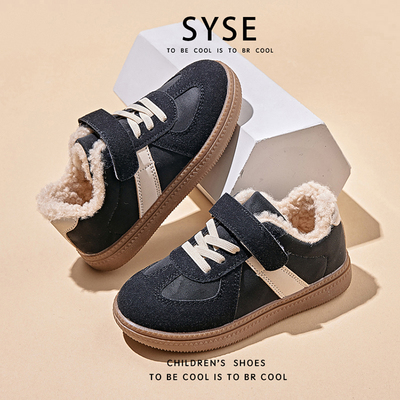 男童休闲运动鞋2025秋冬新款中小童二棉加绒保暖女童幼儿园德训鞋