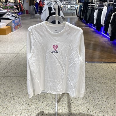 正品NIKE耐克字母印花透气圆领男运动休闲纯棉长袖T恤HV9808-100