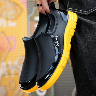 军登时尚雨鞋男款防水防滑