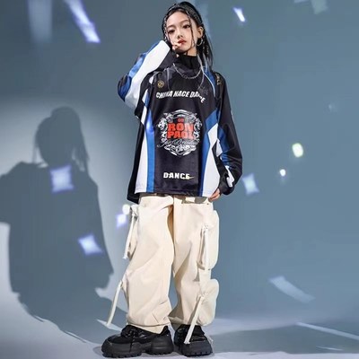 速发少儿爵舞潮服嘻哈套装架子鼓演出服装男孩街士舞走蹈秀衣服元