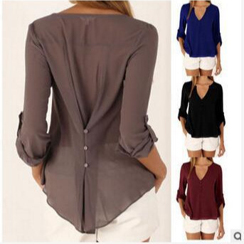 2026 Women's loose oversized V-neck shirt女士宽松大码v领衬衫