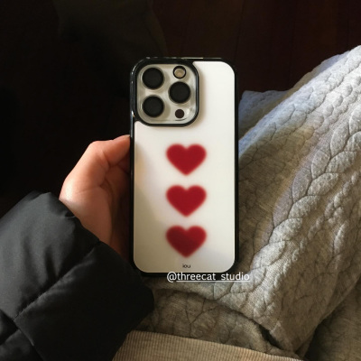韩ins氛围感酒红晕染微醺爱心欧尼博主17e手机壳适用iphone17prom