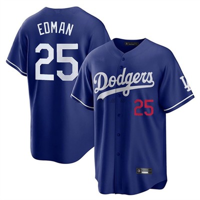 洛杉矶道奇队 Los Angeles Dodgers 25#EDMAN 棒球服刺绣球衣