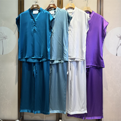 礼盒包装！28姆米真丝素绉缎女款睡衣套装两件套亲肤桑蚕丝10062