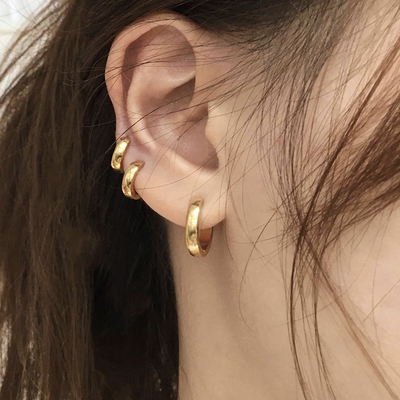 含金量5%光面美国进口14K金耳扣