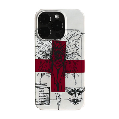 红色十字架艺术小众适用高级感卡通iPhone16pro+苹果15promax菲林手机壳新款13/1214proVIVO90