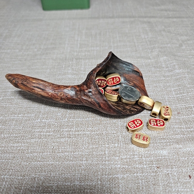 海南降真香小叶如意马蹄莲奶香蜜香随形茶荷手把件造型完好赠底座