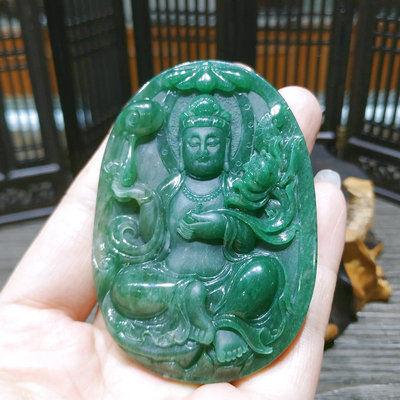 绿色观音菩萨挂件吊坠南阳独山玉