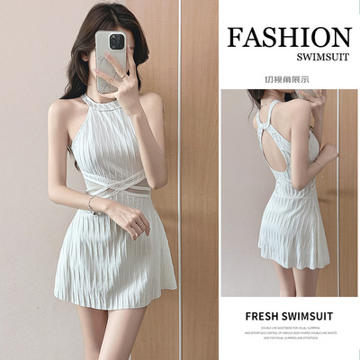 连体泳衣女款泡温泉裙式2025新款