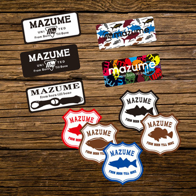 支持定制适用于mazume路亚鱼种图贴纸鲈鱼假饵收纳盒路亚盒贴5933