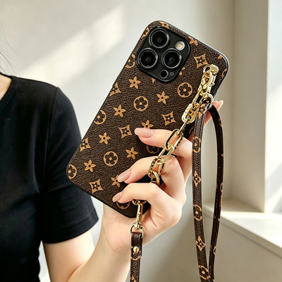 荣耀情侣兔女皮质斜挎全包手机壳