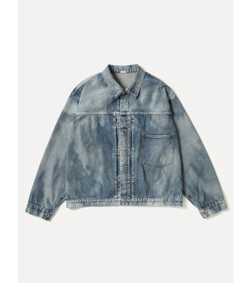春夏新款水洗污渍做旧牛仔夹克
