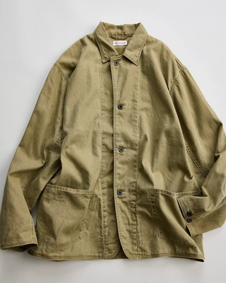 春夏新款亚麻棉混纺人字纹夹克