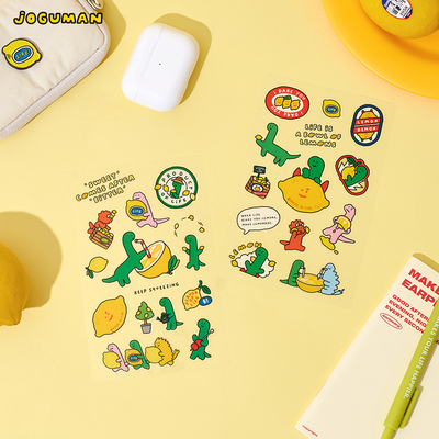 LINE FRIENDS连我朋友 JOGUMAN柠檬水系列贴纸创意手账装饰贴画