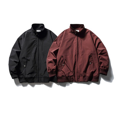 south life美式简约纯色插袋经典立领飞行员哈灵顿夹克男女外套