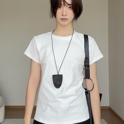 zzzdays百搭纯棉瘦瘦T显瘦圆领正肩内搭打底衫基础款短袖T恤上衣