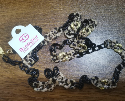 韩国进口饰品豹纹款毛衣链现货