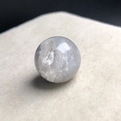 14.8毫米瑕疵亏本出老矿福利天然水晶蓝兔毛单珠已打孔