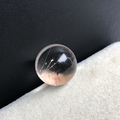 16.6毫米(没有任何优化注胶) 老矿天然粉幽灵聚宝盆和霜发晶单珠