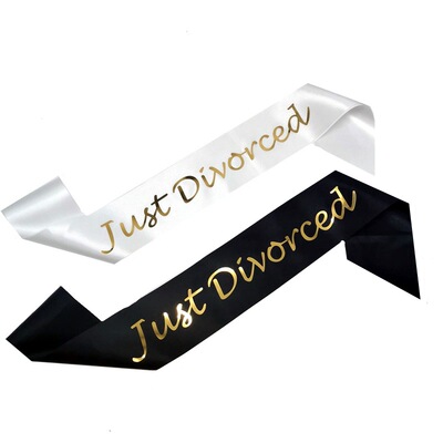 境外时尚新款离婚派对绶带主题装扮just divorced肩带礼仪带饰品