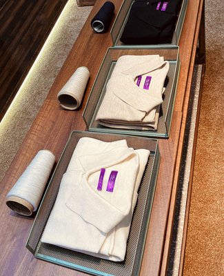 紫标美丽诺羊毛桑蚕丝混纺男外套