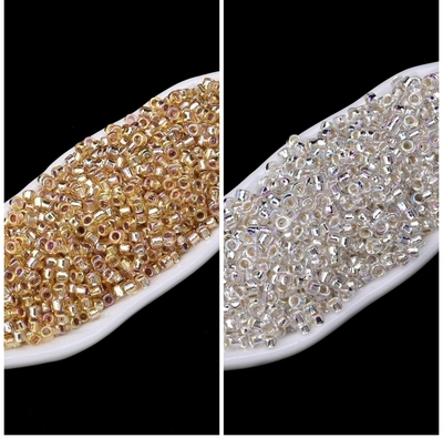 内角珠方孔珠2mm米珠1.5mm62R/mgb灌银珠64R幻彩星牌日本进口
