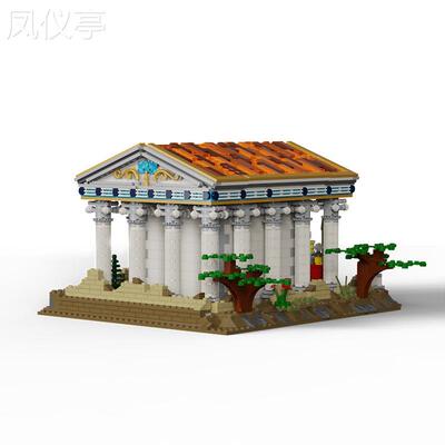小颗粒兼容建筑古希腊神庙拼搭积木
