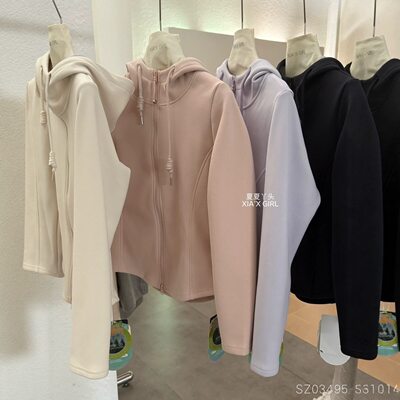 超显小蛮腰韩版修身保暖双拉链连帽石墨烯防风保暖短外套SZ03495