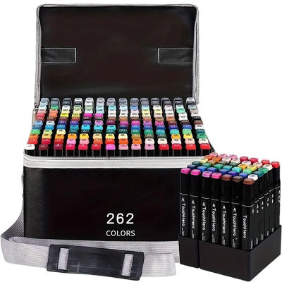 双头马克笔小学生美术专用油性无毒水彩笔动漫设计touch绘画套装幼儿园不透色儿童手绘涂鸦彩笔画画批发