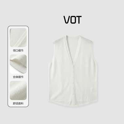 【管小姐】VOT夏季时髦V领修身显瘦无袖百搭开衫背心A53031902