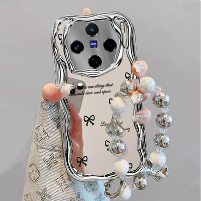 适用vivoX200手机壳新款x200promini黑色蝴蝶结vivo电镀奶油壳x200s全包防摔x200pro系列5G推荐ultra女保护套