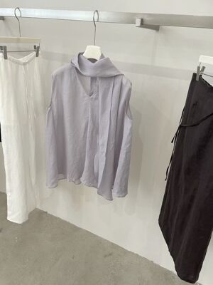 AWEAR韩系设计感飘带无袖V领小衫女夏装时髦宽松显瘦麻料背心上衣