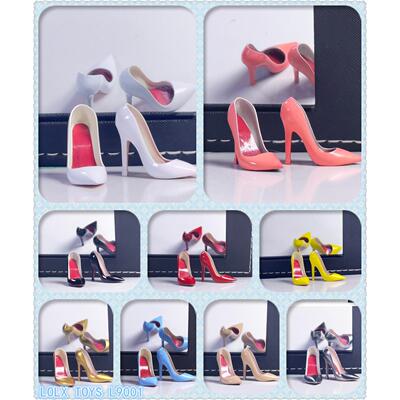 现货 LOLX TOYS L9001鸠鸠鞋金属桩 1/6 女兵人高跟鞋大码ANT303