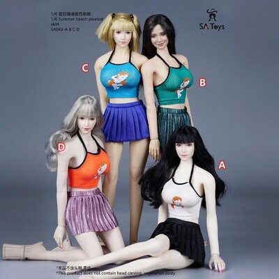 现货 SAToys SA043 1/6 夏日海滩装百褶裙 适合tbl人偶衣服散件