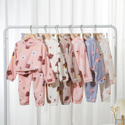 儿童珊瑚绒秋冬可爱卡通睡衣套装