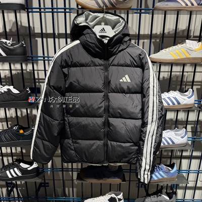 阿迪达斯三叶草男连帽保暖羽绒服