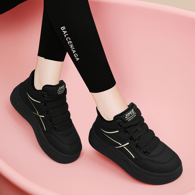 【官网】女子秋冬软皮厚底休闲鞋