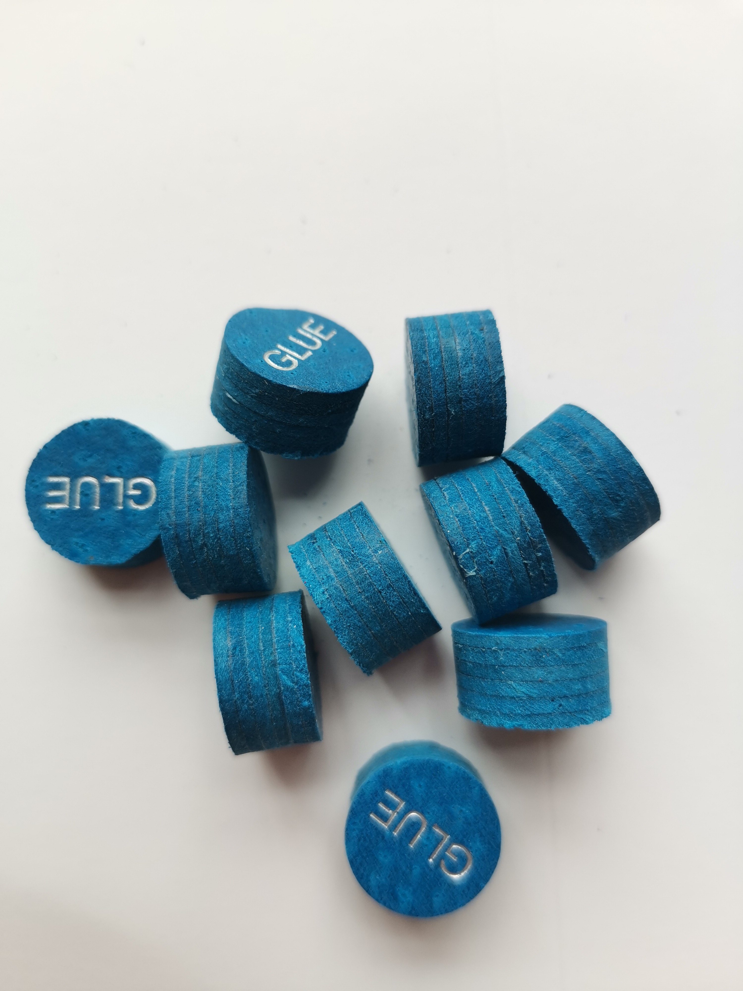 浅蓝色大头杆皮头杆头球房公杆台球杆用的多层猪皮皮头杆头