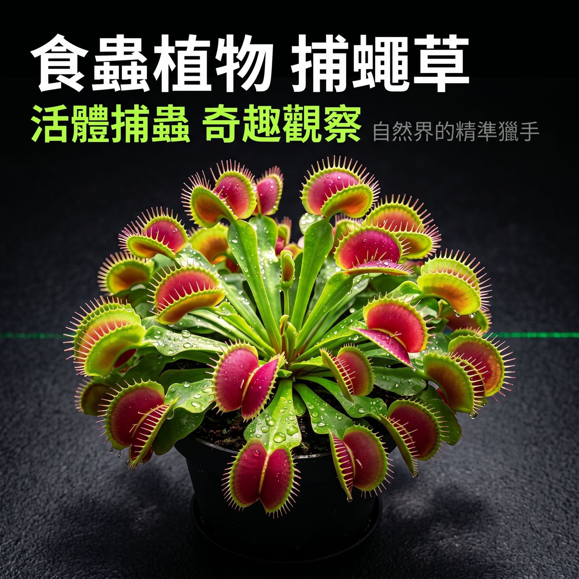 捕蝇草盆栽食虫草趣味绿植夏季驱蚊捕虫大嘴捕蝇草苗纯水苔种植