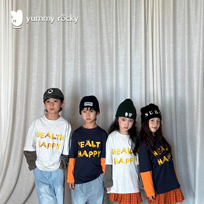 yummyrocky儿童拼接长袖T恤
